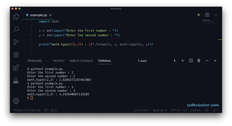 python math hypot method explanation with example codevscolor