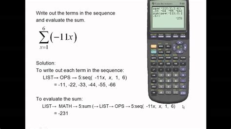 ti 83 sequences and summations youtube