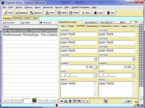 free asset organizer simple database template for organizer deluxe and