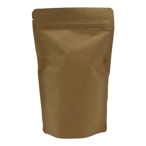 750g Brown Kraft Paper Stand Up Pouch With Zip Pogo Packaging