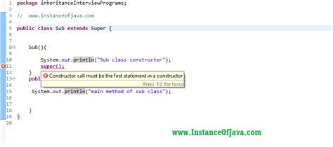 super keyword in java inheritance example instanceofjava