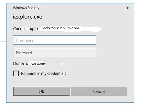 handling internet explorer windows based authentication to a website