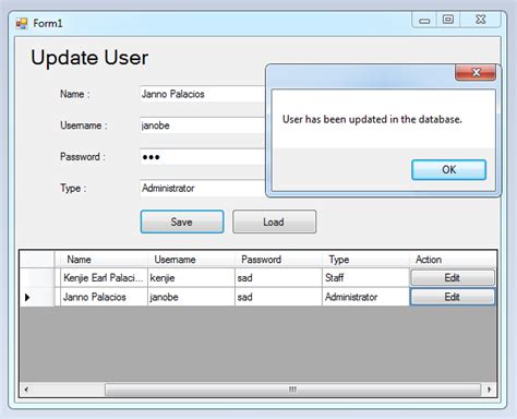 how to retrieve and update the data using c and mysql database