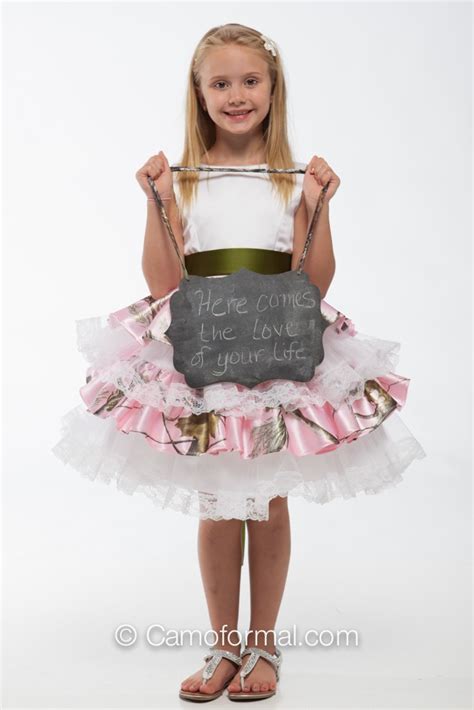 5601 Lacey Ruffle And Lace Flower Girl Dress Camouflage Prom Wedding