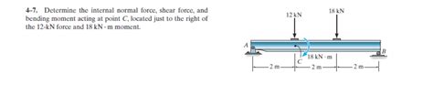Solved 4 7 Determine The Internal Normal Force Shear