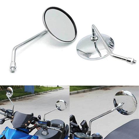 Kaufe 1 Pair Motorcycle Rearview Mirror 8mm 10mm Round Reversing Side