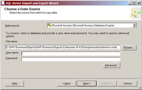 migrating sap bi4 sample database and universe to ms sql server 2012