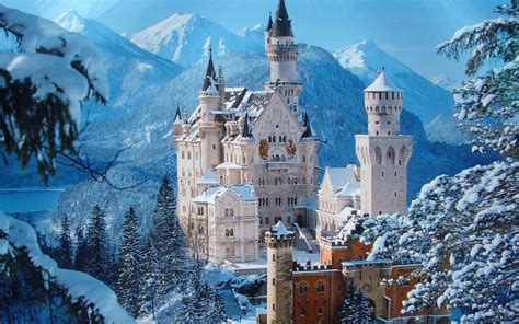 Fond Décran Château Neige Montagnes Hiver Joli 2560x1600
