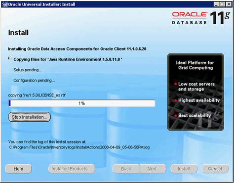 install the oracle 11g client