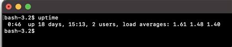 how to check uptime of linux unix macos system server using console