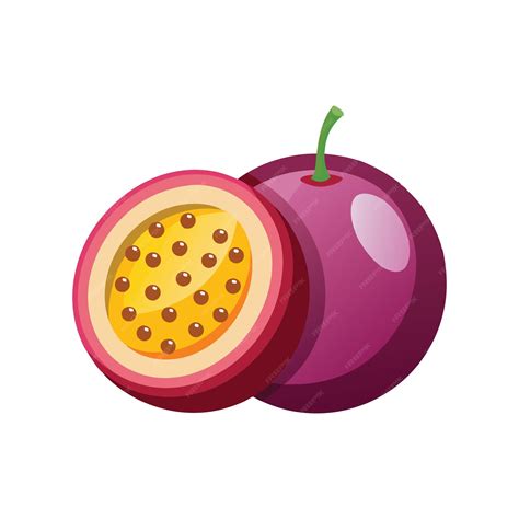 Premium Vector Passion Fruit Fruit Flat Vector Illustration On White