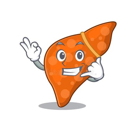 Diseño De Caracteres De Mascota Hepática Humana Con Gesto De Un Dedo