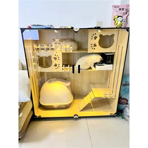 Kuching Readystock Solid Wood Cat Cage Villa Oversized Luxury Cat