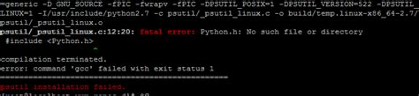 psutil psutil linux c 12 20 fatal error python h no such file or