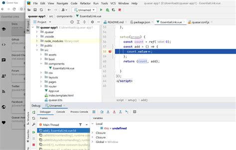 debug quasar v2 using webstorm 2021 ides support intellij platform