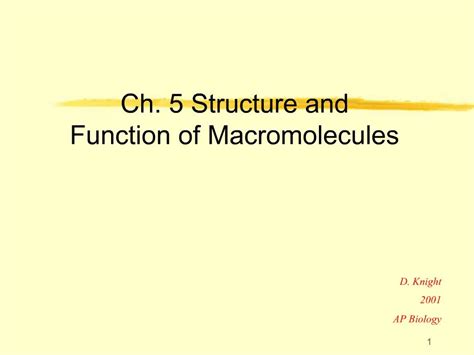 Ppt Ch 5 Structure And Function Of Macromolecules Powerpoint