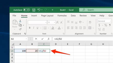 how to divide numbers and cells in excel to analyze data