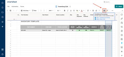 excel conditional formatting how to smartsheet
