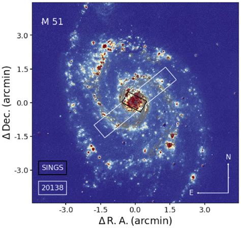 Illustration Of The Coverage Of Irs Mapping Mode Observations Of M51