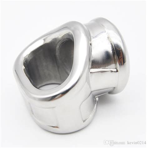three hole stainless stell scrotal binding cock ring penis