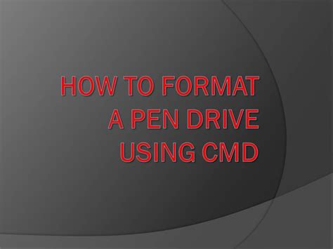 How To Format Pen Drive Using Cmd Youtube
