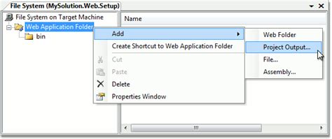 setup project deployment of an asp web forms application