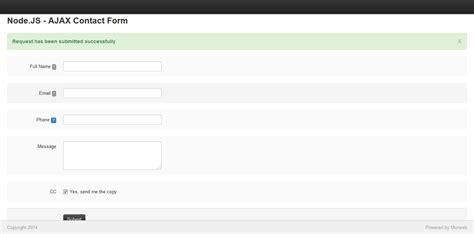 ajax contact form nodejs by pluginpunch codecanyon
