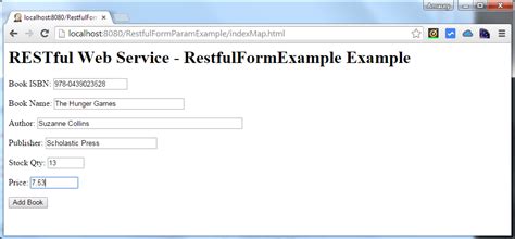 restful web services formparam example using jax rs and