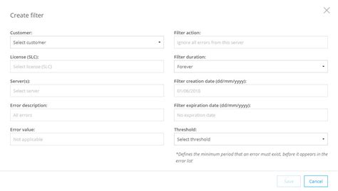 filtering errors