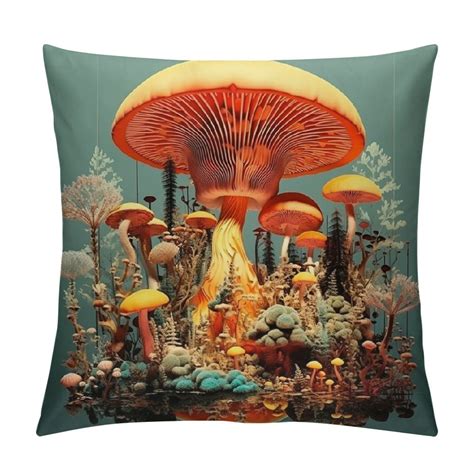 Gotuvs Mushroom Pillow Cover Wild Mushroom Pillow Cushion Cases 3d