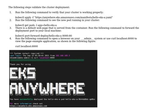 Validating The Cluster Deployment Amazon Elastic Kubernetes Service