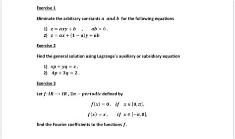 solved exercise 1 eliminate the arbitrary constants a and b