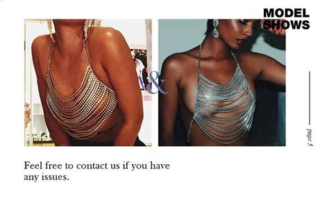 Ludress Crystal Layered Body Chain Gold Rhinestone Chest