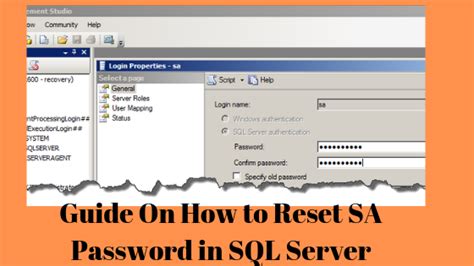 how to reset sa password in sql server without any fail