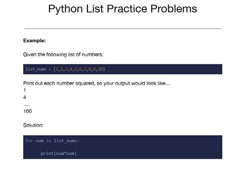 python list practice problems teaching resources