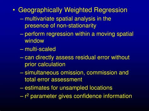 Ppt Spatially Assessing Model Error Using Geographically Weighted