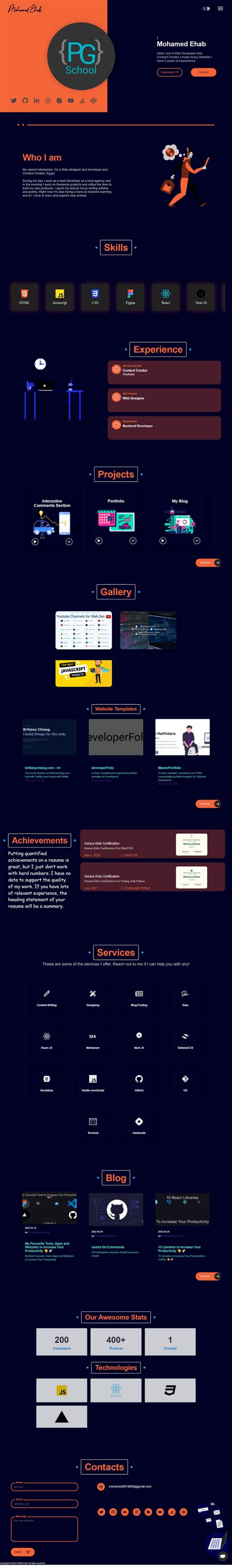 developer portfolio made with