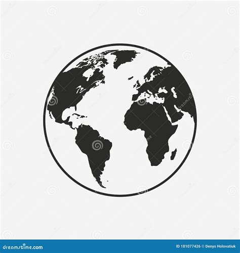 ícone Do Globo Terrestre Isolado Sobre Fundo Branco América Do Norte E