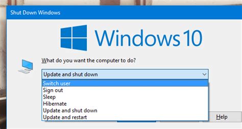 how to shutdown windows 10 without updating bonusnet