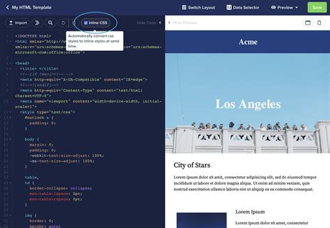 inlining css styles vero