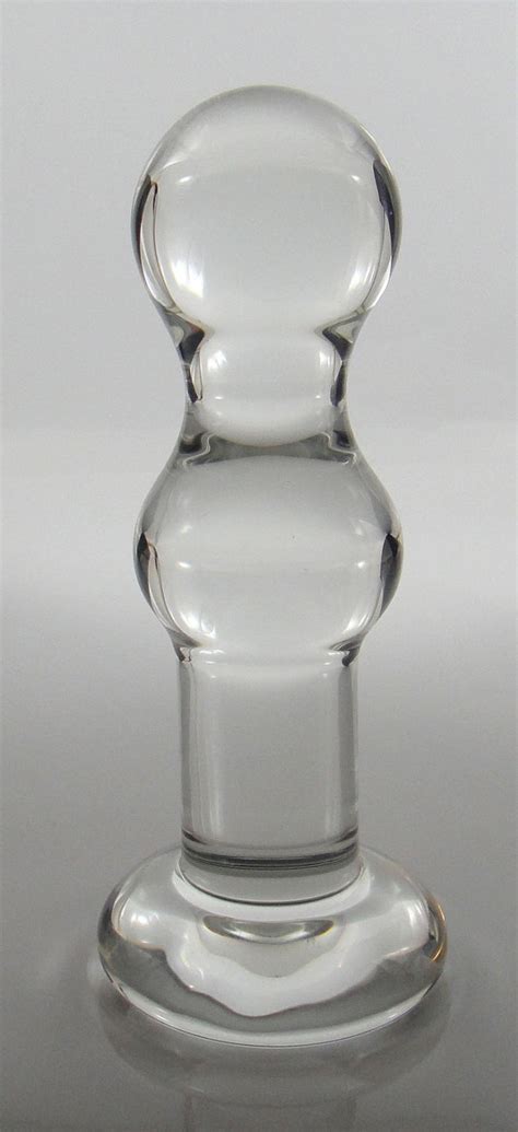 small glass fat neck double bubble butt plug sex toy etsy