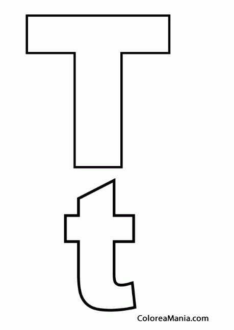 Colorear Letra T T Abecedarios Dibujo Para Colorear Gratis