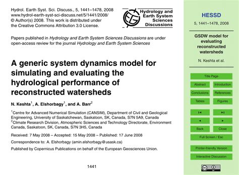Pdf A Generic System Dynamics Model For Simulating And Evaluating The