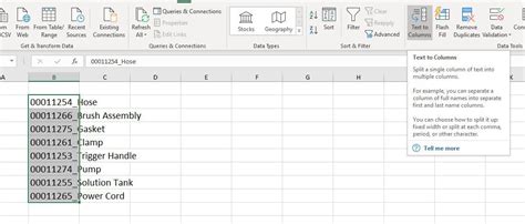 text string definition and use in excel