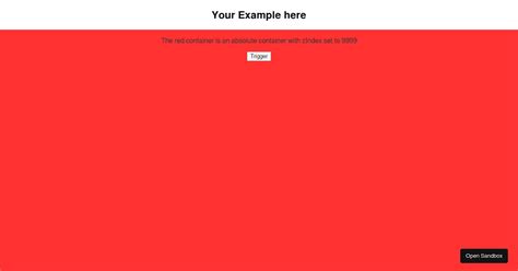 reactjs popup issue template forked codesandbox