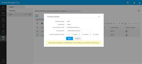 active directory synchronization schedules
