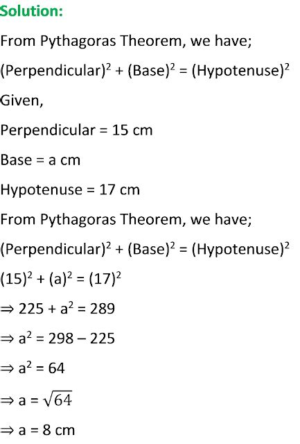 Pythagoras Theorem With Formula Proof And Examples