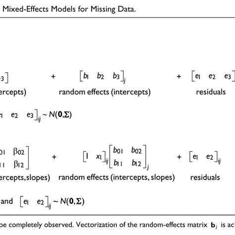 Two Multivariate Linear Mixed Effects Models For Missing Data