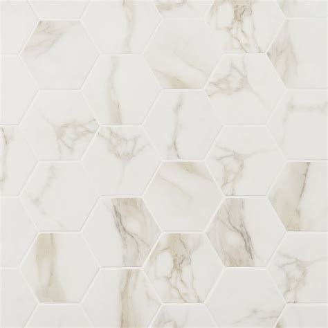 Amalfi Calacatta 6” Hexagon Matte Porcelain Tile Porcelain Tile