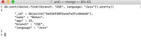 Mongodb Query Documents Using Mongo Shell Geeksforgeeks